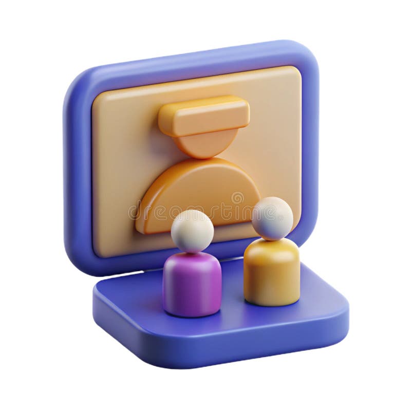 3D Virtual Classroom Icon stock image. Image of courses - 359826391