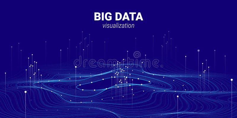 Wave 3D Big Data Visualization. Analysis Infographic. Stock Vector ...