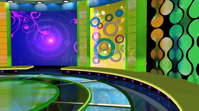 Virtual Entertainment Studio Set Background Stock Video - Video of ...