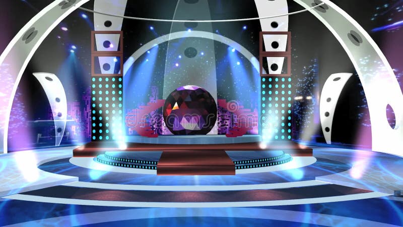 Virtual Entertainment Studio Set Background Stock Video - Video of ...
