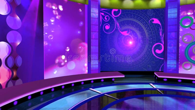 Virtual Entertainment Studio Set Background Stock Footage - Video of ...