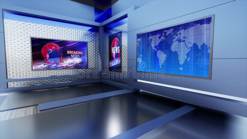 3D Virtual News Studio Background, Loop Stock Footage - Video of wall3d ...