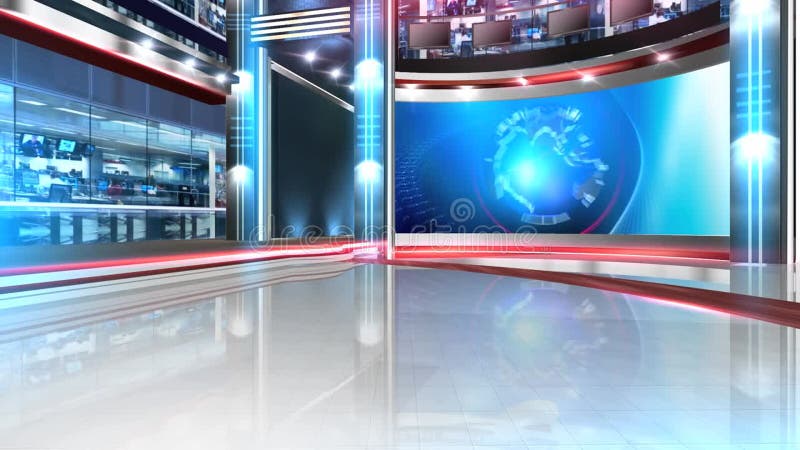 Virtual News Studio Set Background Stock Footage - Video of blue ...