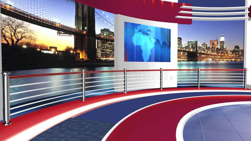Virtual News Studio Set Background Stock Footage - Video of virtual ...