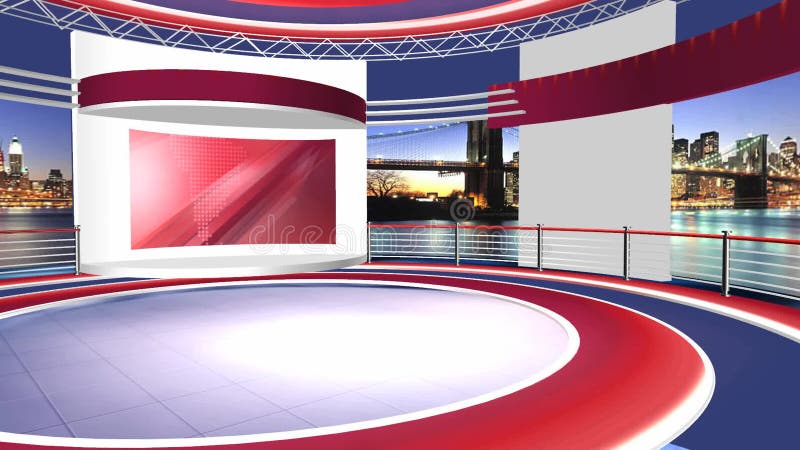 Virtual News Studio Set Background Stock Footage - Video of show, wall ...