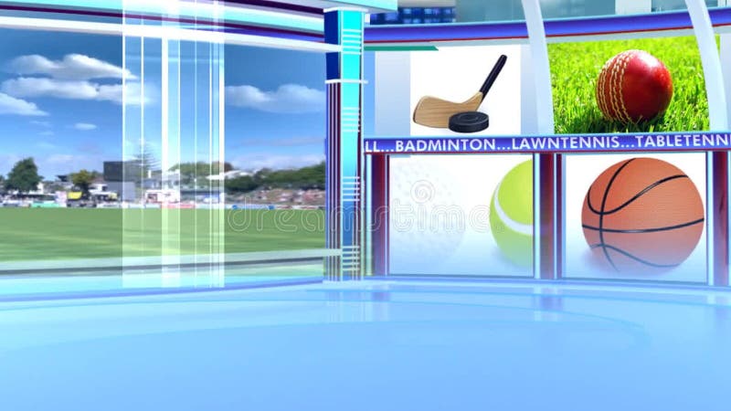 Virtual Sports Studio Set Background Stock Footage - Video of retro ...