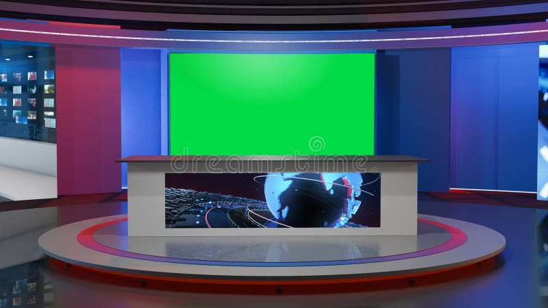 Studio News, Backdrop for TV Shows .TV on Wall Stock Illustration ...