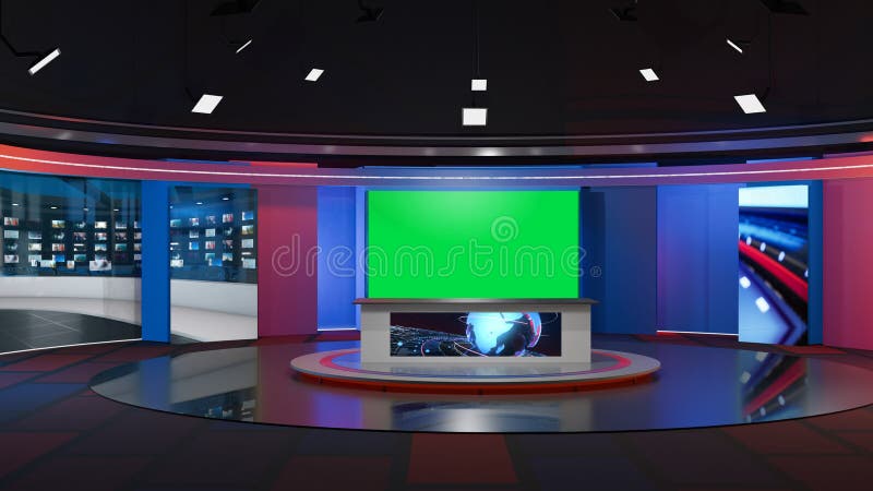 Studio News, Backdrop for TV Shows .TV on Wall Stock Illustration ...