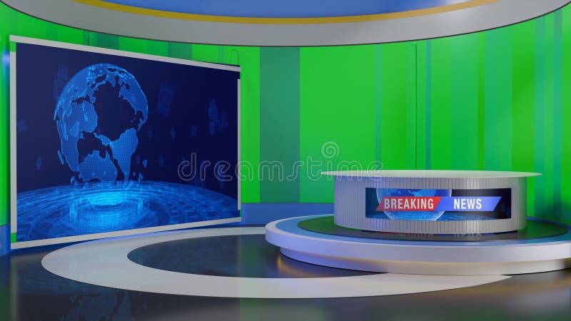 Studio News, Backdrop for TV Shows .TV on Wall Stock Illustration ...