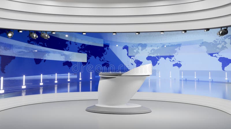 Studio News, Backdrop for TV Shows .TV on Wall Stock Illustration ...