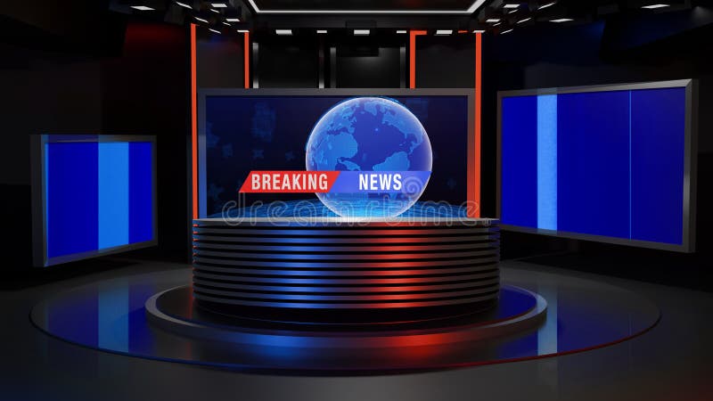 Studio News, Backdrop for TV Shows .TV on Wall Stock Illustration ...