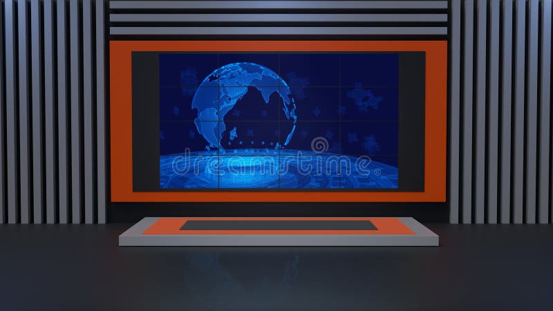 Studio News, Backdrop for TV Shows .TV on Wall Stock Illustration ...