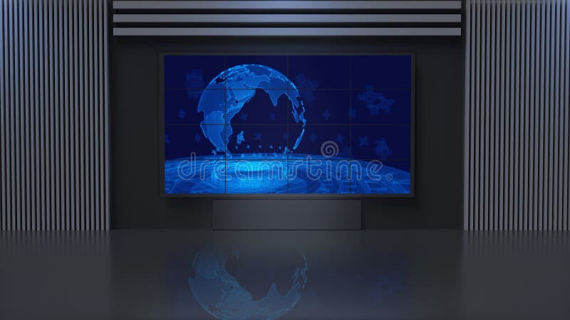 Studio News, Backdrop for TV Shows .TV on Wall Stock Illustration ...