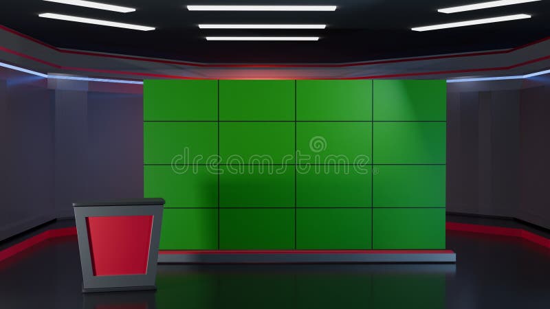 Studio News, Backdrop for TV Shows .TV on Wall Stock Illustration ...
