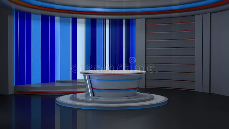 3D Virtual TV Studio News, Backdrop for TV Shows .TV on Wall Stock ...