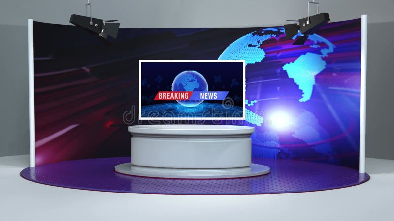 3D Virtual TV Studio News , TV on Wall.3D Virtual News Studio ...