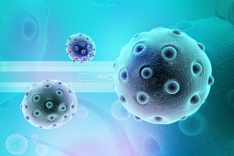 3d Virus on a Colour Background Stock Illustration - Illustration of ...