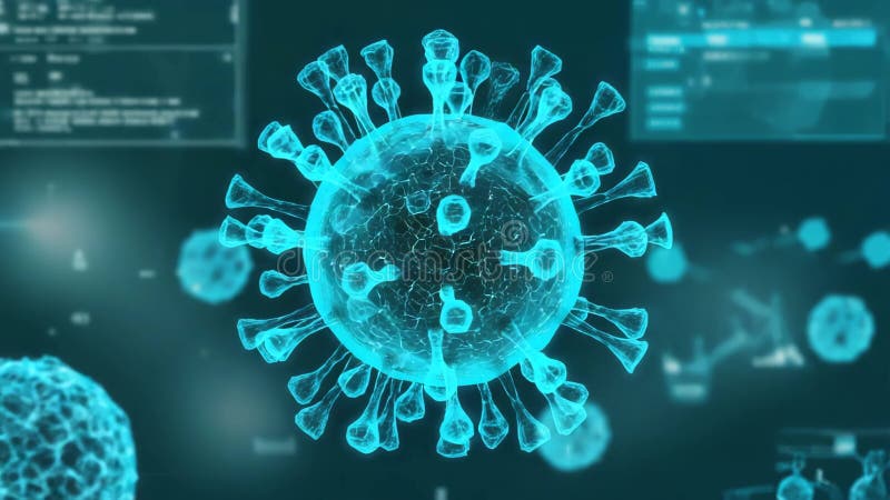 3D Virus Structure Animation in a Glowing Lab Background Stock Video ...