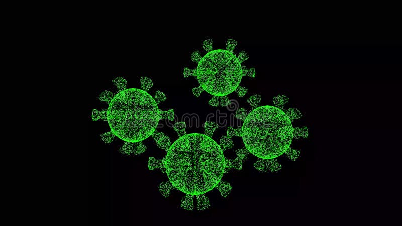3D Viruses on Black Background. Microscope Virus Close Up. Medical ...
