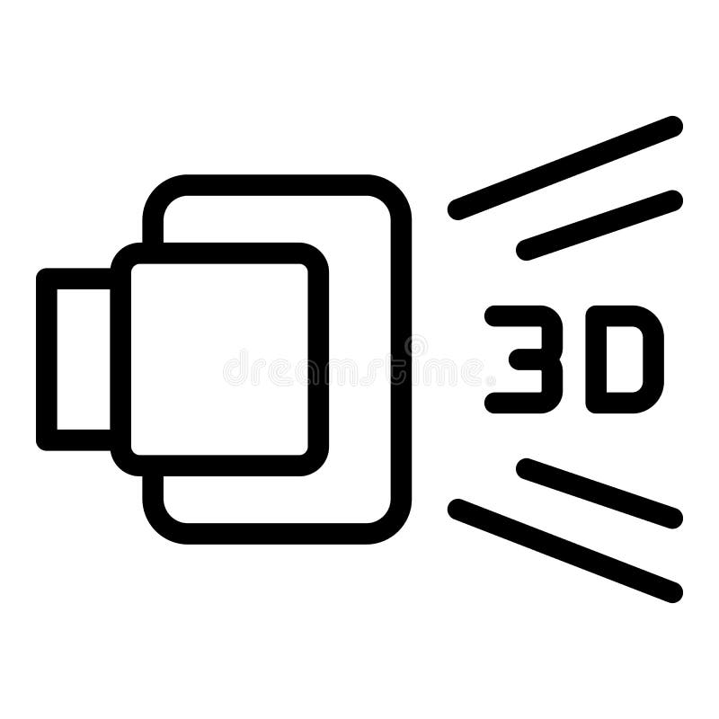 3d Visual Icon, Outline Style Stock Vector - Illustration of virtual ...