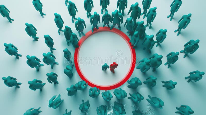 3D Visual of Individuals in a Circle Symbolizing Unity, Teamwork, and ...