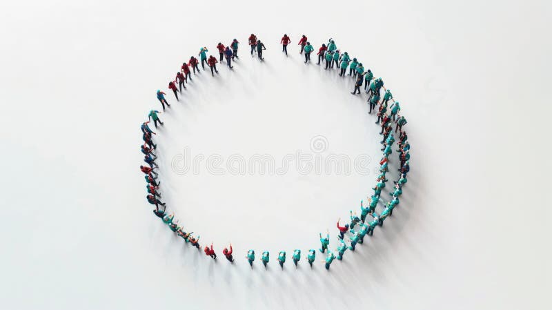 3D Visual of Individuals in a Circle Symbolizing Unity, Teamwork, and ...