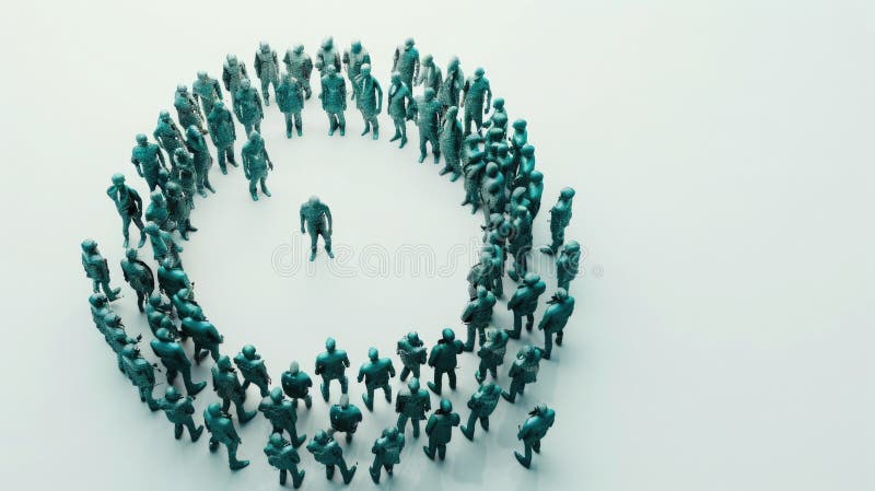 3D Visual of Individuals in a Circle Symbolizing Unity, Teamwork, and ...