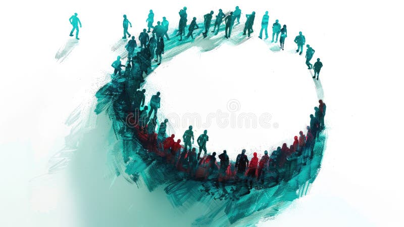 3D Visual of Individuals in a Circle Symbolizing Unity, Teamwork, and ...