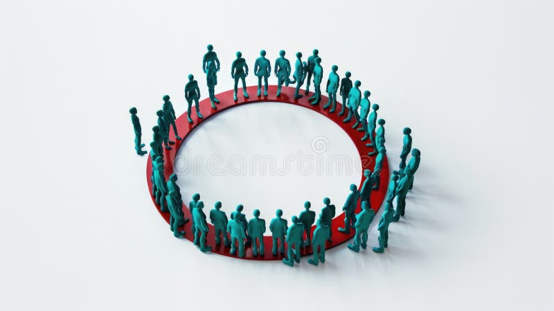 3D Visual of Individuals in a Circle Symbolizing Unity, Teamwork, and ...