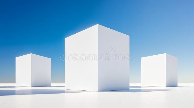 3d Visualization Abstract Glass Building Empty Concrete Floor Stock ...