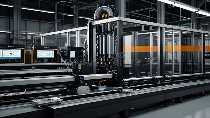 3D Visualization of an AI-powered Factory Automation System Stock ...