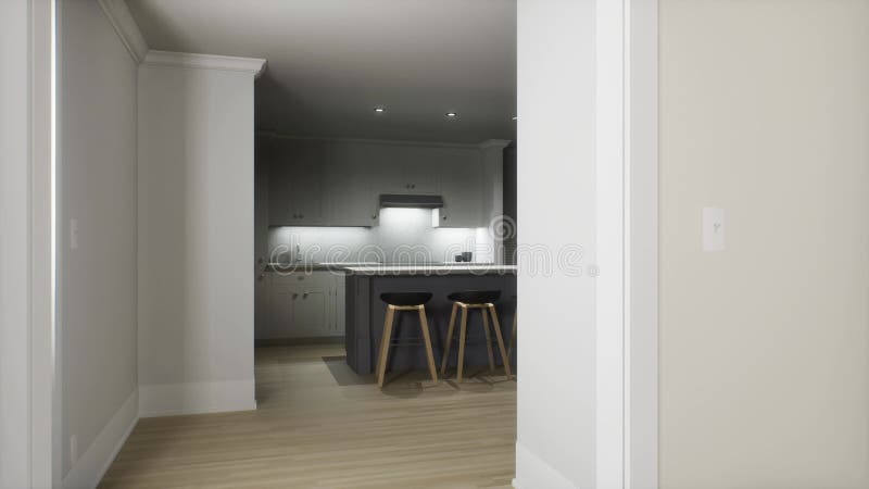 3D Visualization Animation of the Kitchen Interior. Stock Footage ...
