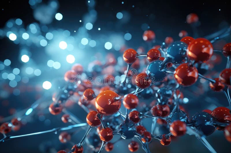 3D visualization of atoms stock illustration. Illustration of ...