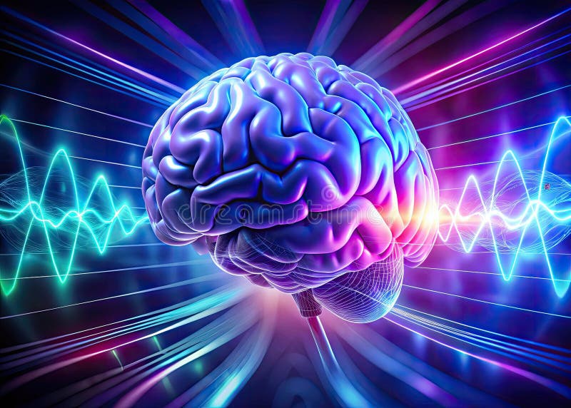 3D Visualization of Awake Resting Brain Waves Night Photography ...