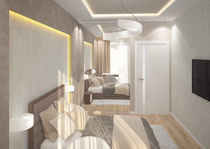 3D Visualization of a Bakery Interior Design Stock Illustration ...