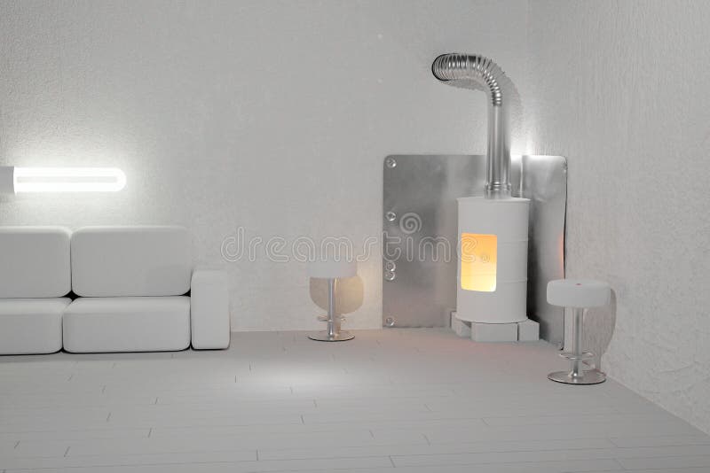 3D Visualization of the Basement Interior Stock Illustration ...