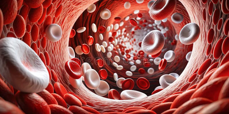 3D Visualization of Blood Vessel Circulation a Detailed Look at Red and ...