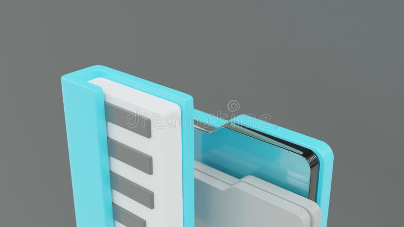 3d Visualization of a Book Folder in a Computer Stock Illustration ...