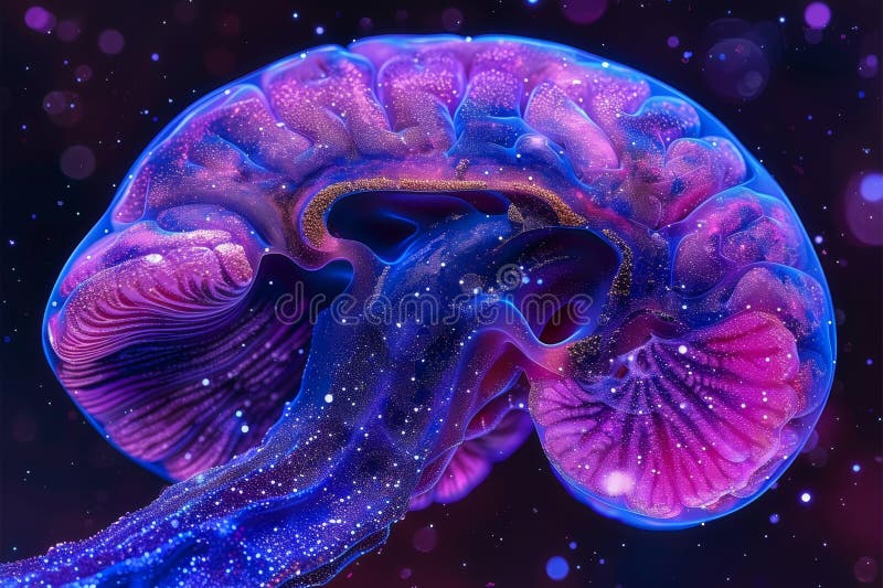 3d Visualization of Brain Anatomy with Highlighted Features on Medical ...