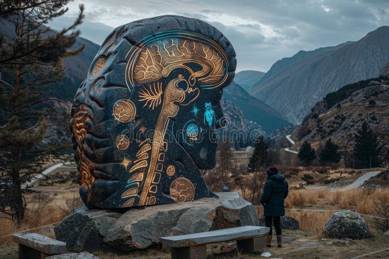 3d Visualization of Brain Anatomy with Highlighted Features on a ...