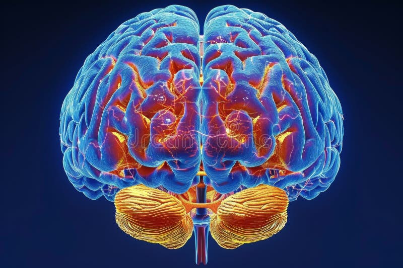 3d Visualization of Brain Anatomy with Highlighted Features on a ...