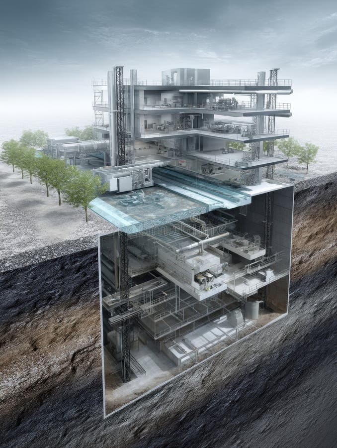 3D Visualization Showcasing Intricate Underground Construction Details ...