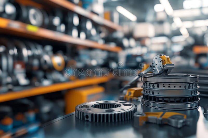 3d Visualization of Car Components Brake Disk, Oil Filter, and Belt ...