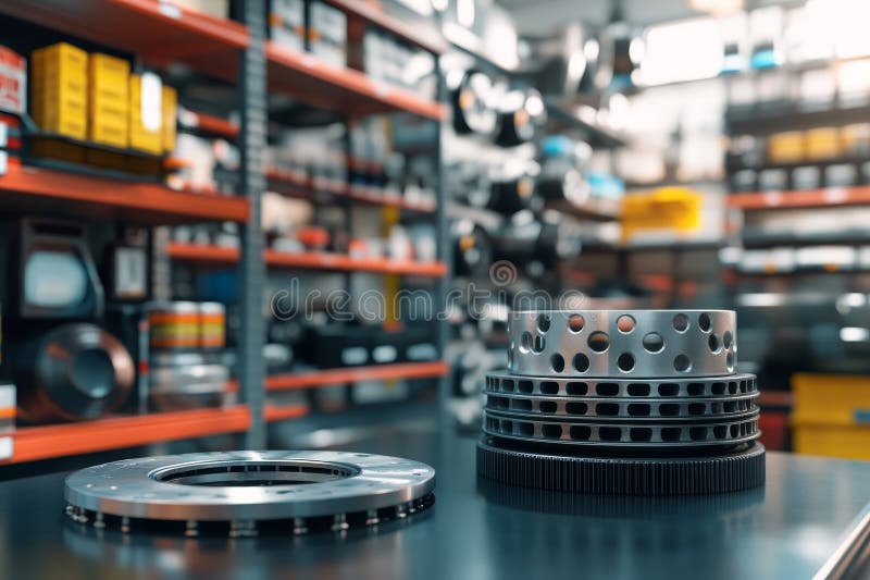 3d Visualization of Car Components Brake Disk, Oil Filter, and Pulleys ...