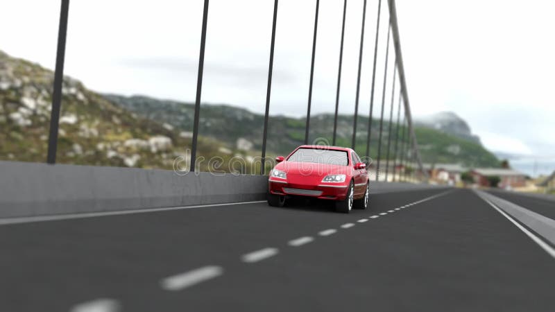 3d Visualization of a Car Driving on a Bridge Stock Footage - Video of ...