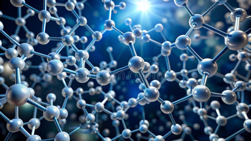 3D Visualization of Carbon Molecular Structure Intricate Lattice and ...