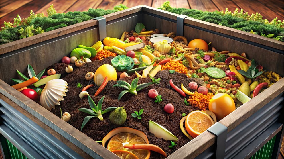 A 3D Visualization of Clean Composting Layers of Organic Waste and Soil ...