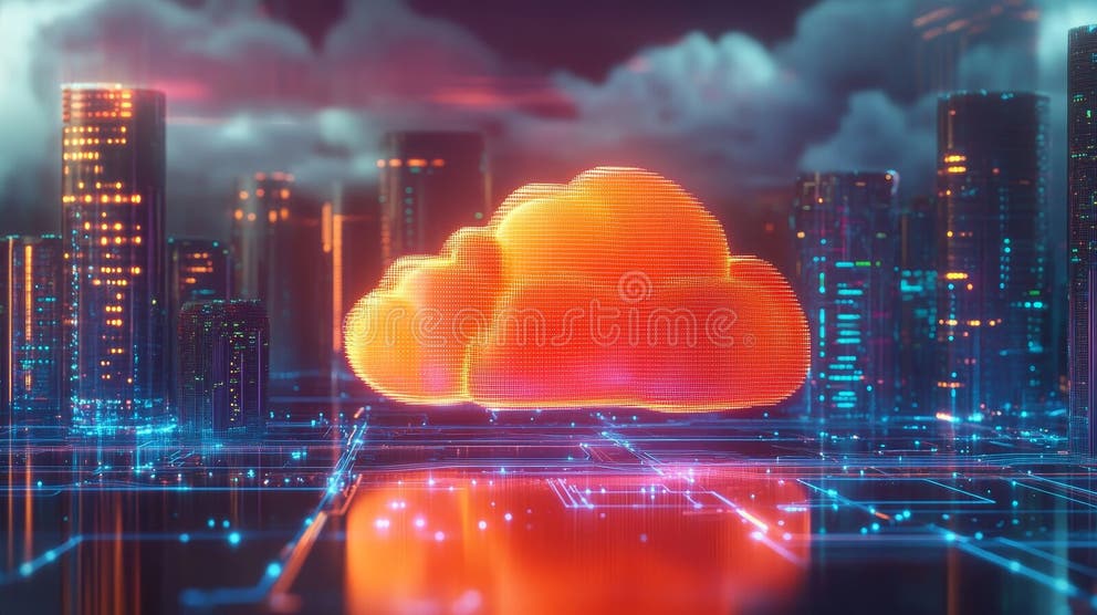 3d Visualization of Cloud Technology with Digital Data and Network ...