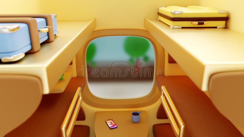 3d Visualization of a Compartment in a Train Car Stock Footage - Video ...