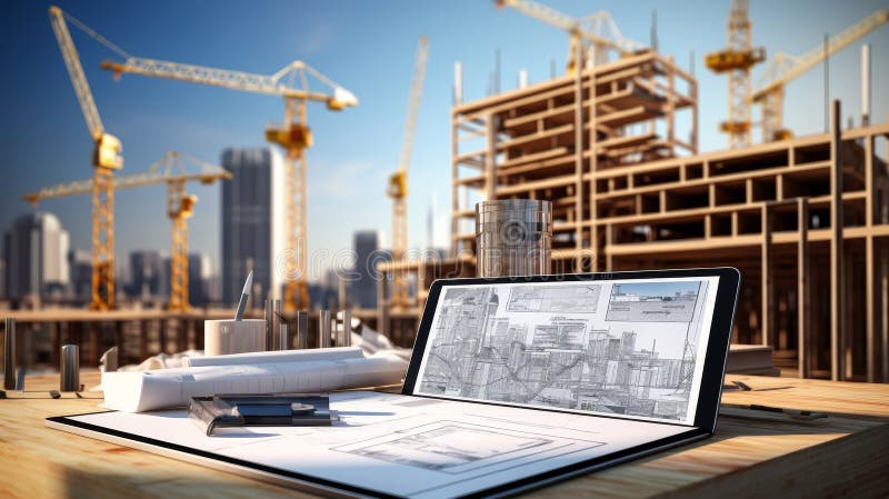 3d Visualization of a Construction Site Featuring Architecture Tools ...